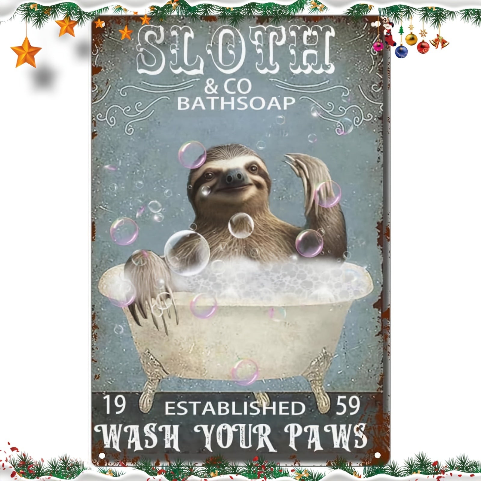 Iron Artwork Sloth Retro Sign – Sloth Gift Shop